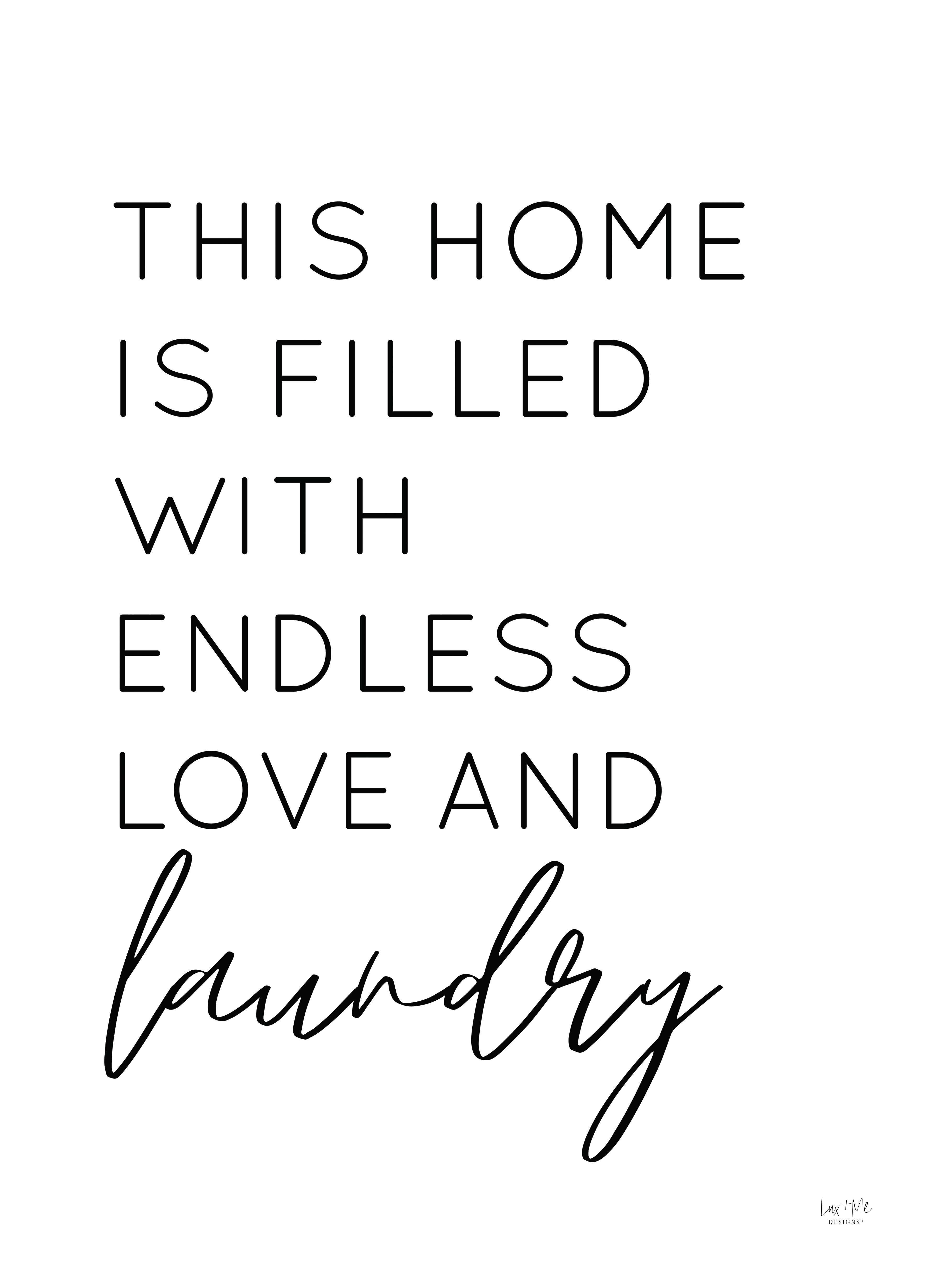 Trinx Endless Love and Laundry - Wrapped Canvas Textual Art | Wayfair