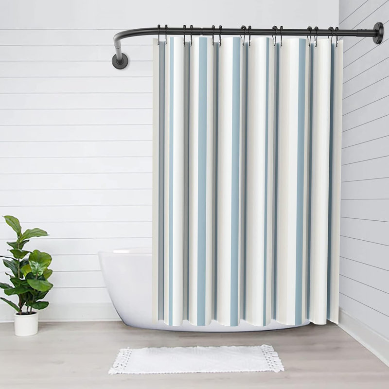 MABOSY Curved Shower Curtain Rod Adjustable L Shaped Rustproof ...
