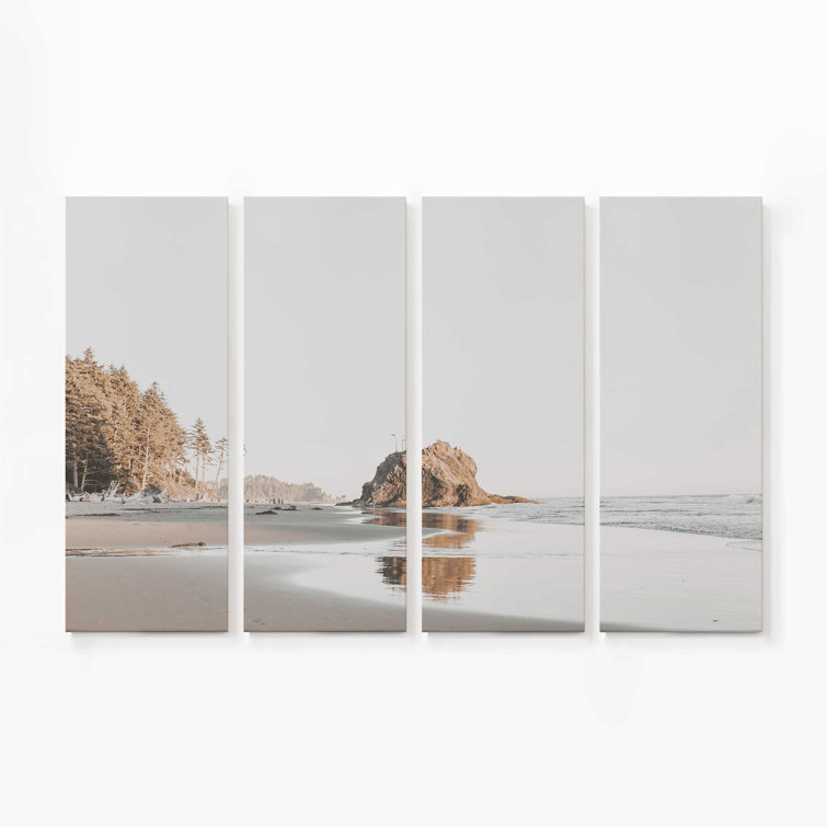 Frametolia Coastal Elegance | 4 Panel Split Large Canvas Print | Wayfair