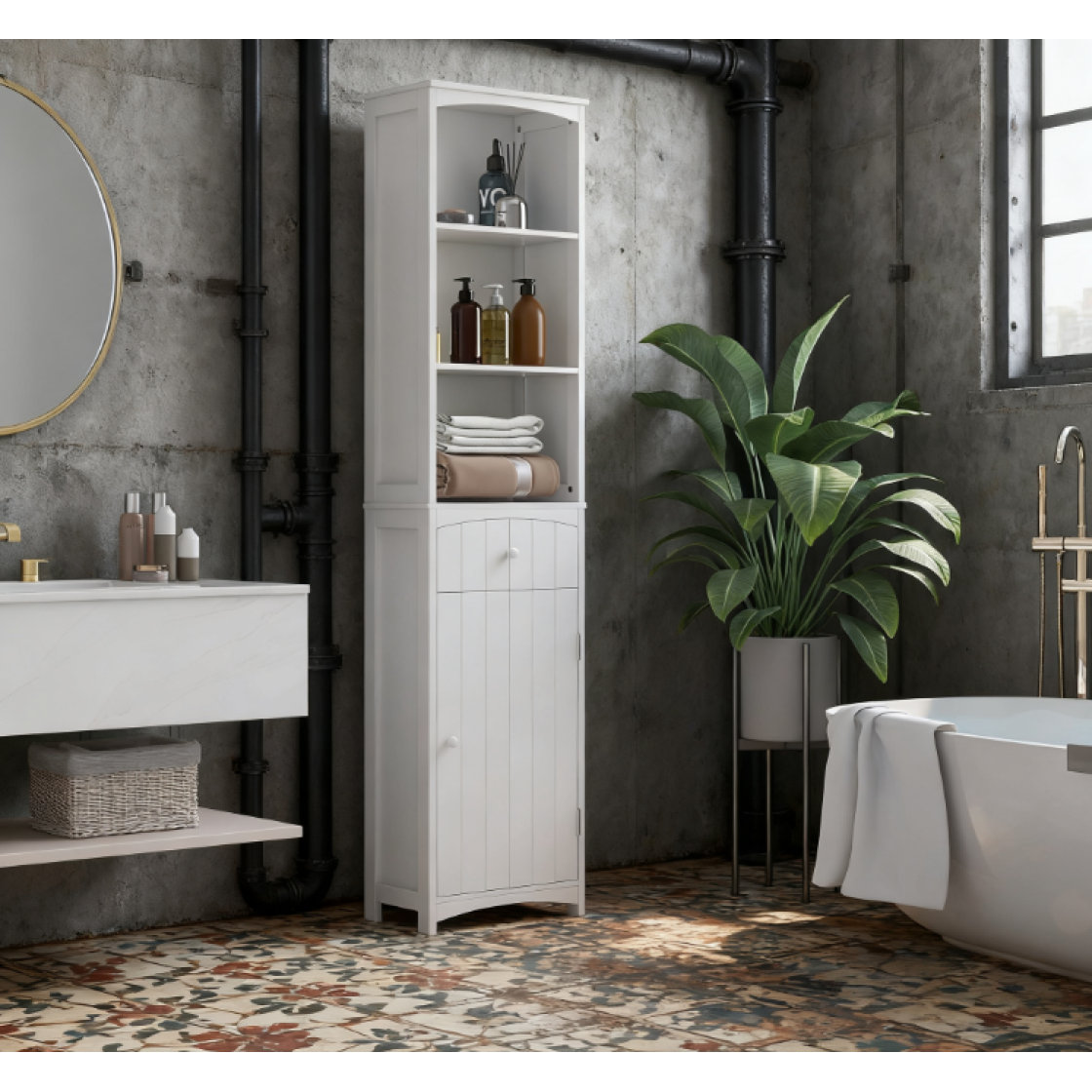Wrought Studio™ Bathroom Storage Cabinet, Free Standing Bathroom ...