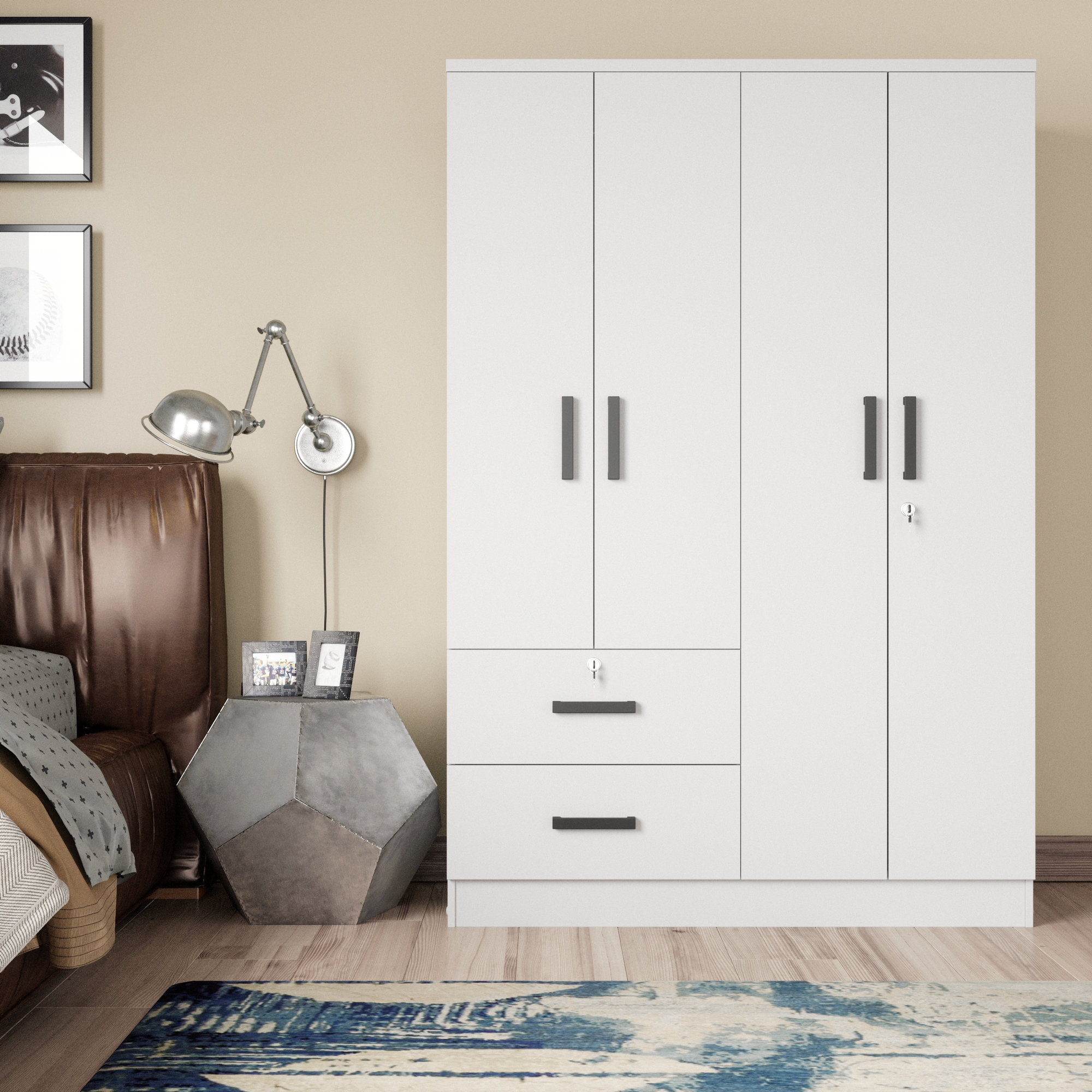 Latitude Run® Apollonios Solum 47"Wide Armoire Wardrobe Closet For ...