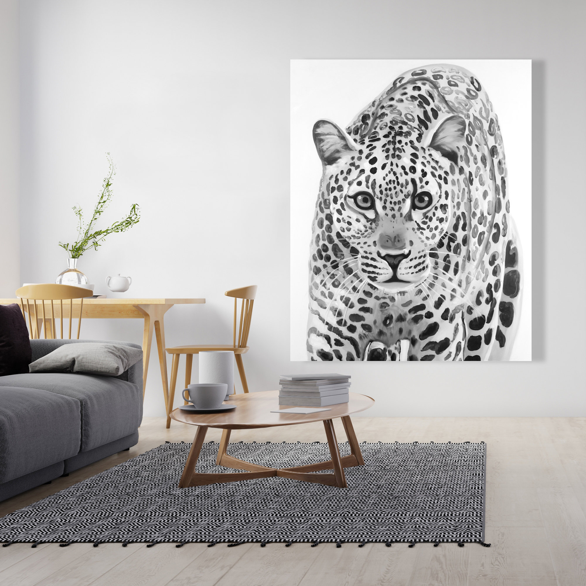 Lark Manor™ Leopard Ready to Attack - Wildlife Canvas Art for Home ...