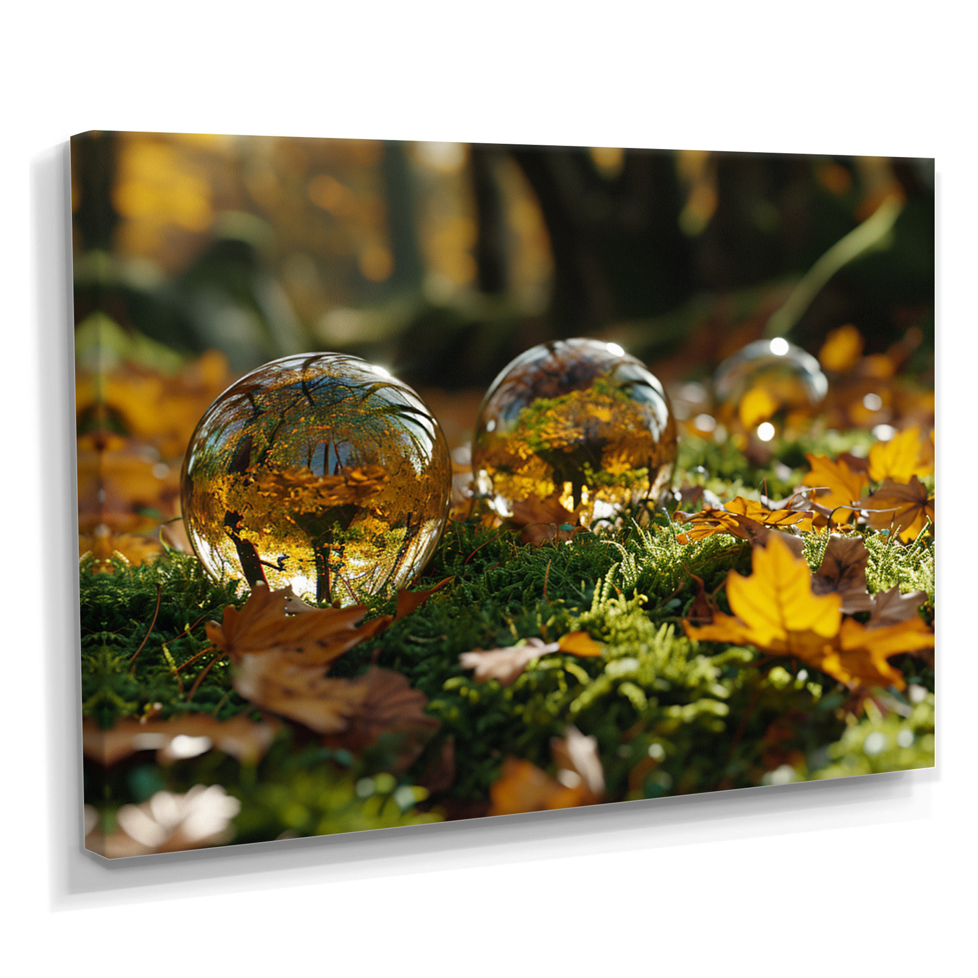 Latitude Run® Waterdrops Reflecting Forest Light - Abstract Landscape ...