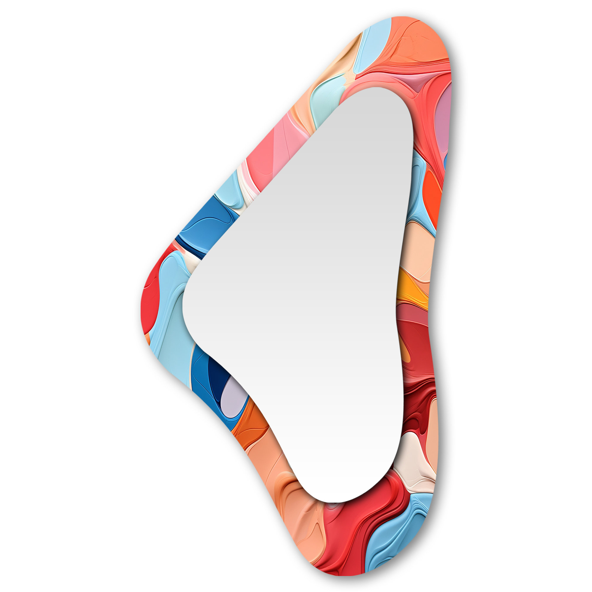 Ivy Bronx Virginia Colorful fluid Abstract Liquid ink III - Liquid Ink Asymmetrical Wall Mirror ...