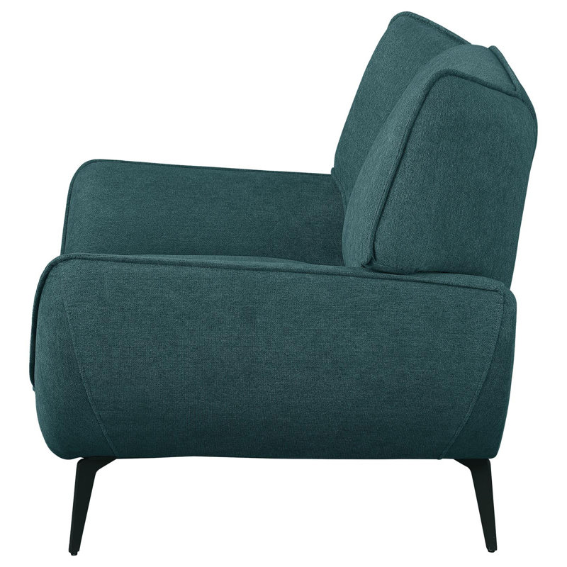 Brayden Studio® Gredel Teal Blue Arm Chair with Metal Leg | Wayfair