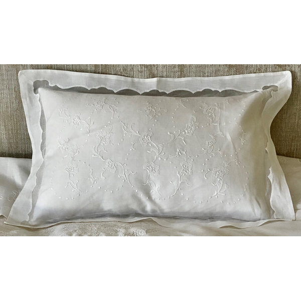 Fino Lino Embroidered Linen Throw Pillow | Wayfair
