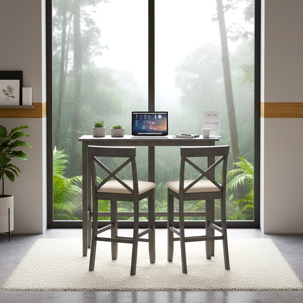 39F inc 3-Piece Breakroom Bar Height Table Set with Stools and ...