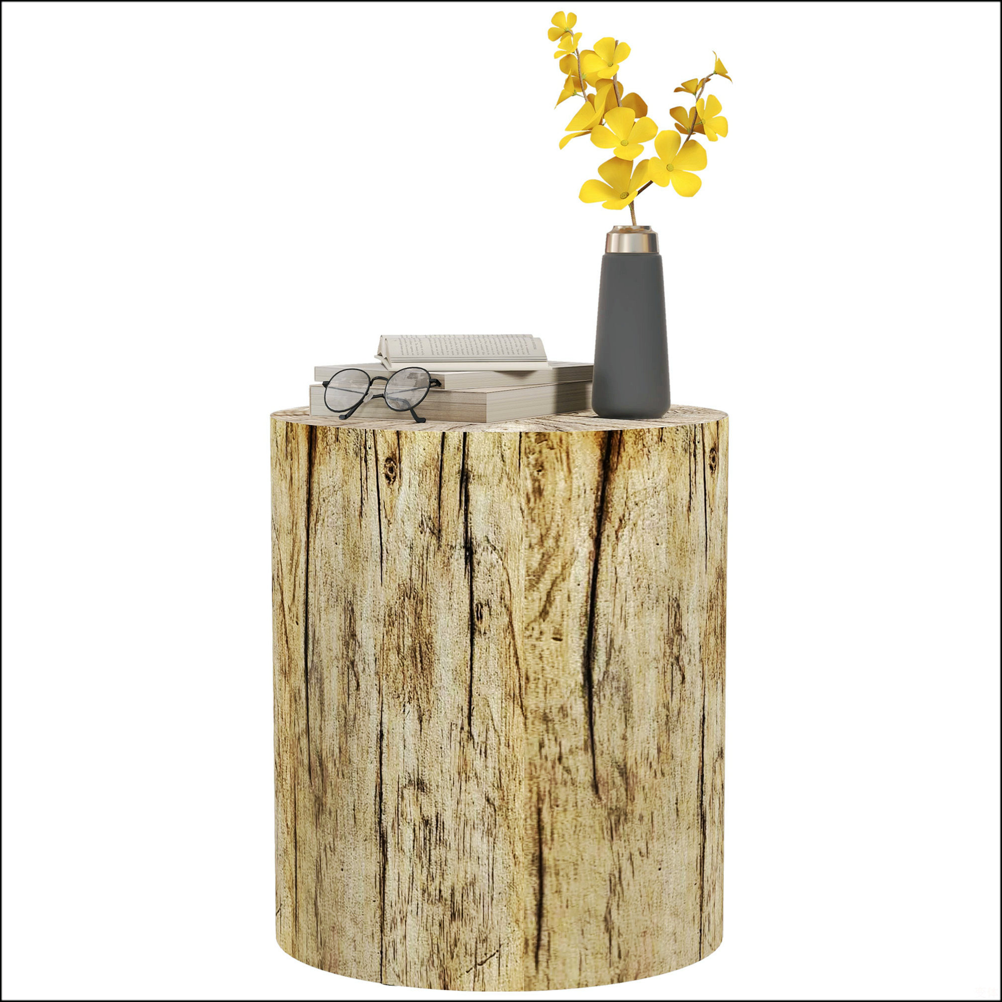 Millwood Pines Decorative Side Table With Round Tabletop | Wayfair