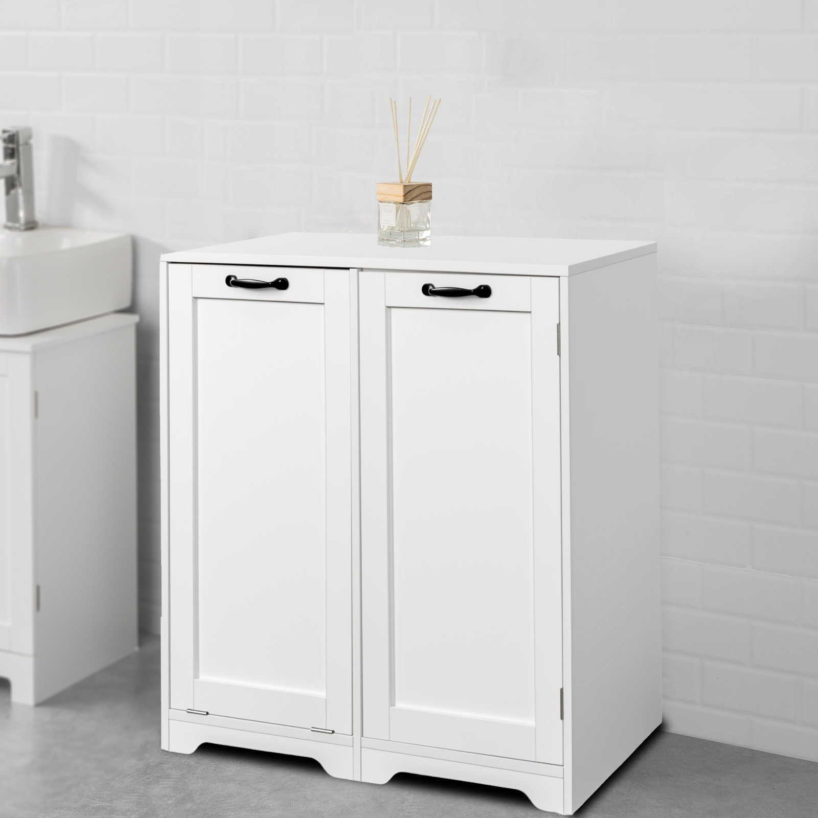 Latitude Run® Modern White Laundry bathroom cabinet laundry room ...