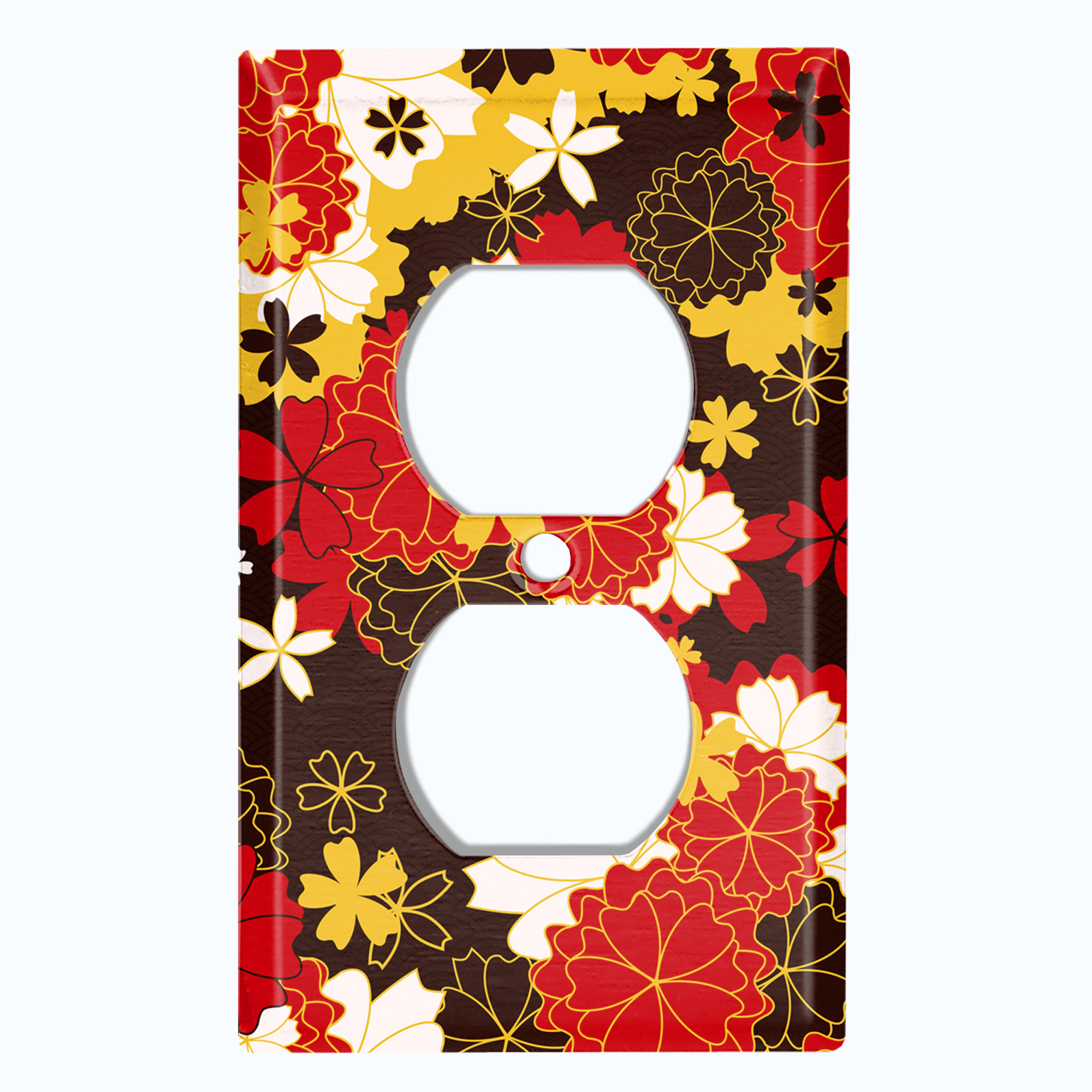 WorldAcc Japanese Flower 1-Gang Toggle Light Switch Wall Plate | Wayfair