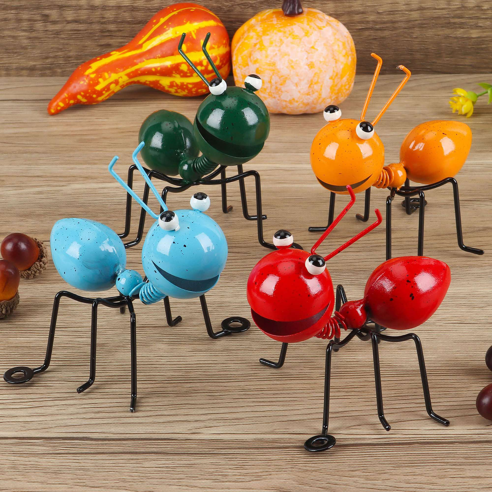 Gracie Oaks 4PCS Metal Ants Garden Sculptures Statues Hanging 3D Ants ...