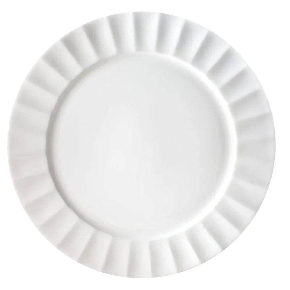 Fitz and Floyd Nevaeh White Fluted 16-Piece Chip-Resistant Bone China ...