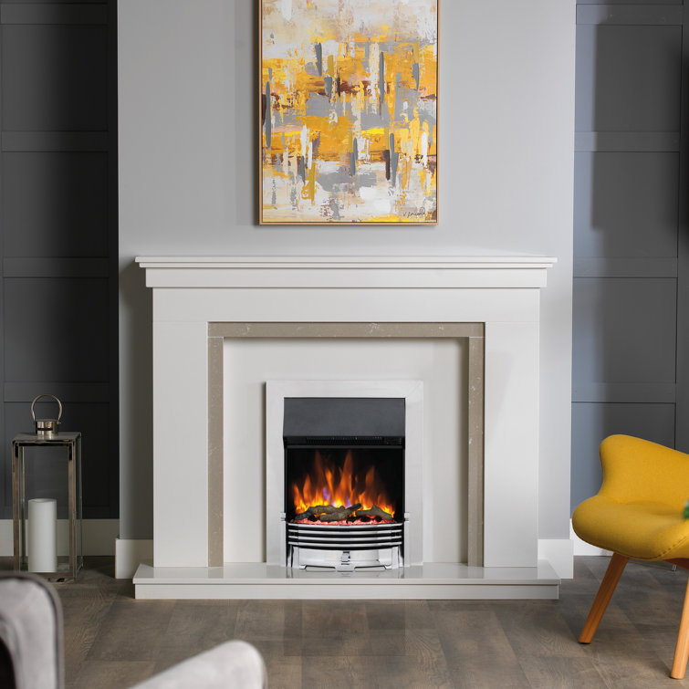 Dimplex Helmsdale Optiflame Electric Inset Fire, Chrome, 52cm W ...