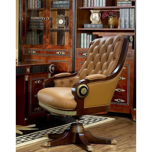 Genuine Leather Office Chairs You'll Love | Wayfair
