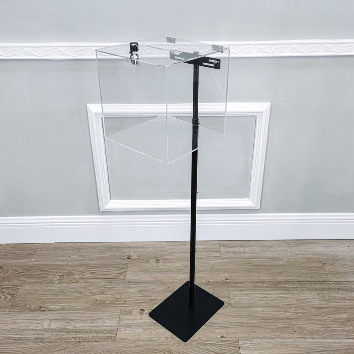 FixtureDisplays Acrylic Donation Box Floor Stand Lobby Foyer Tithes ...