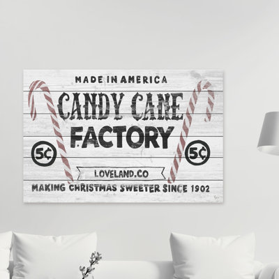 Ivy Bronx " Candy Cane Factory " by Eyre Tarney on Wood | Wayfair