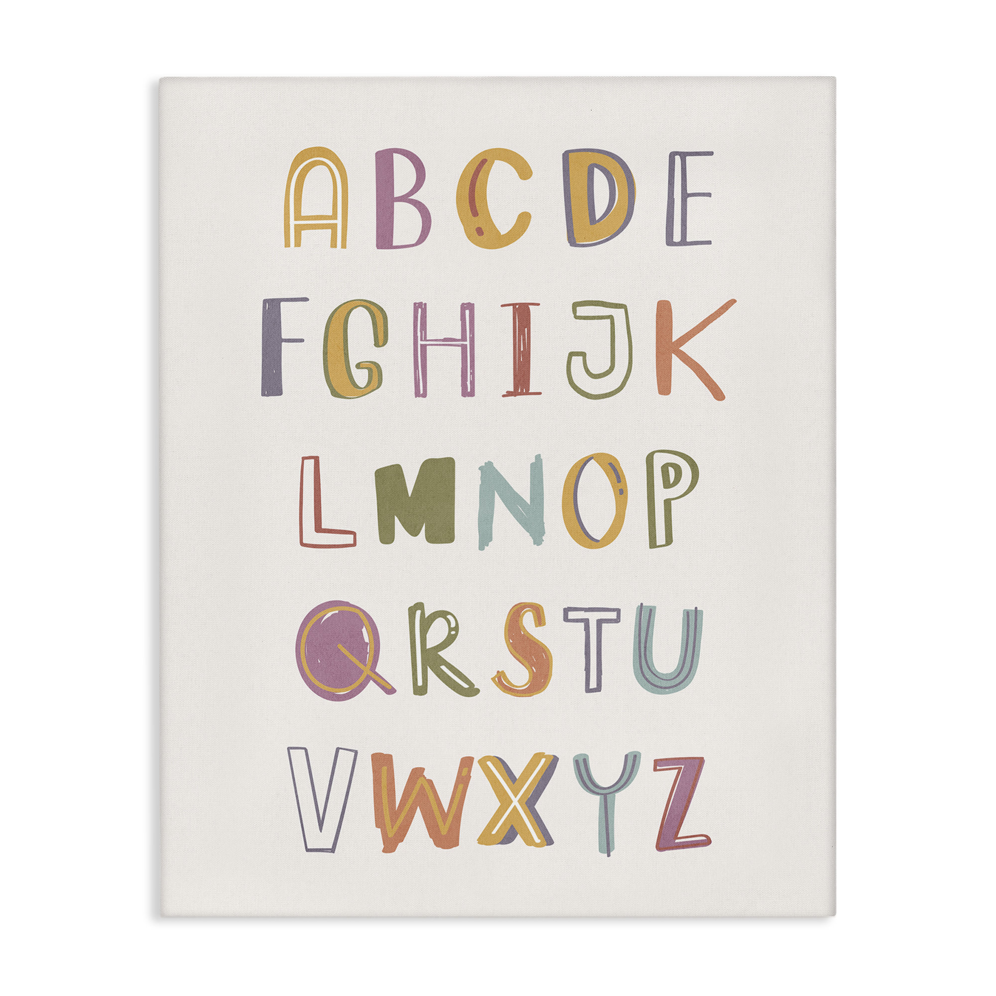 Ebern Designs Soft Doodle Alphabet Canvas Wall Art by Nataly White ...