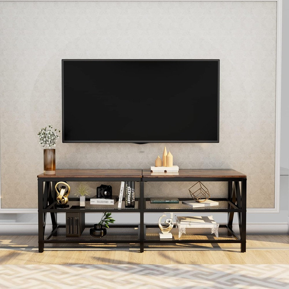 Ophelia & Co. TV Stand For TV Up To 65 Inch, Long 55" TV Cabinet With 3 ...