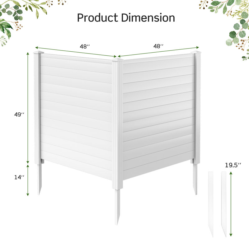 Topbuy 4 ft. H x 8 ft. W Vinyl Privacy Screen | Wayfair
