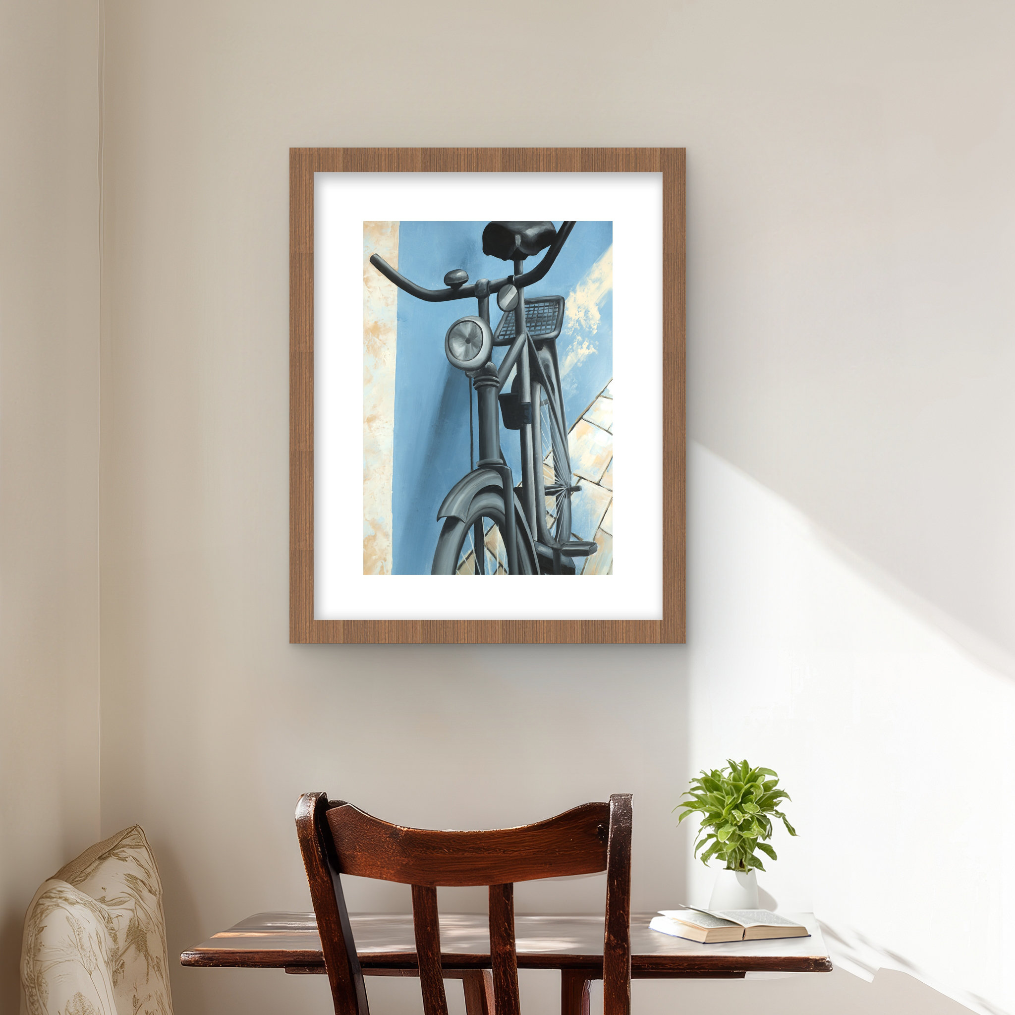 Lark Manor™ Abandoned Bicycle - Blue Framed Matted Print | Home Decor ...