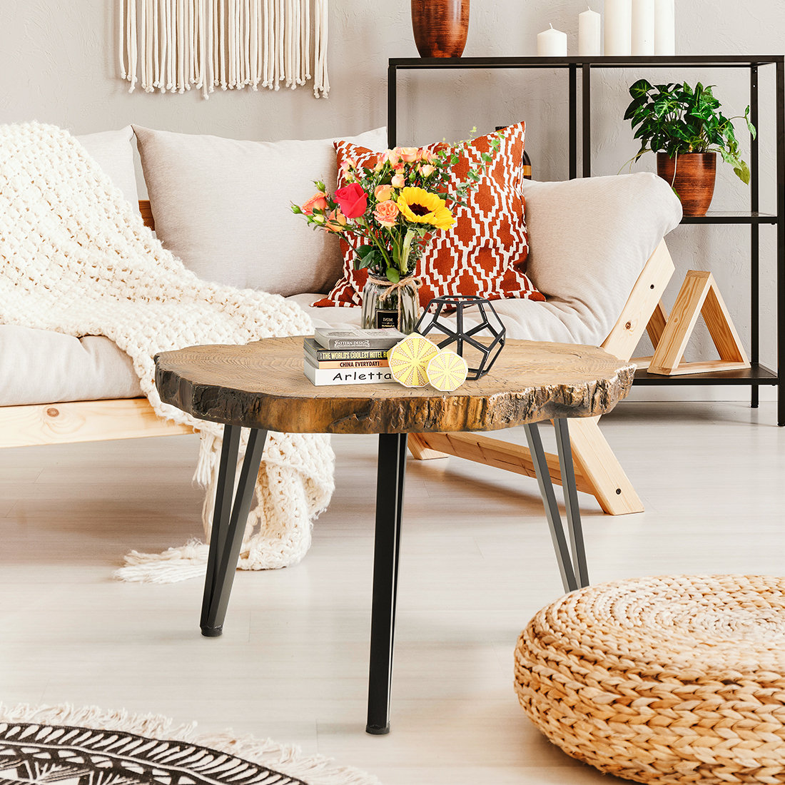 Millwood Pines Faux Wood Tree-Slice, End Table - Wayfair Canada