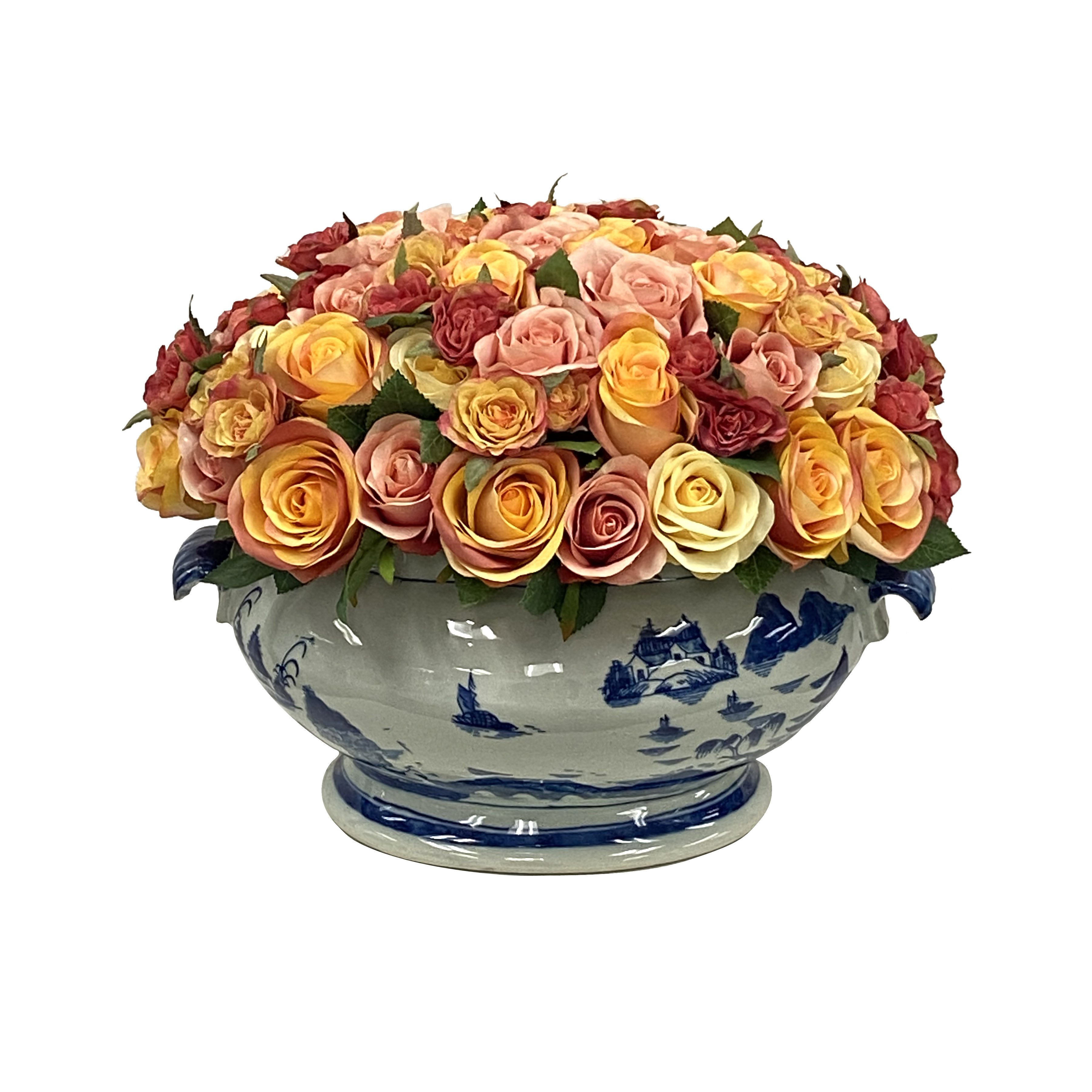 Winward Silks Roses Centerpiece in Pot | Wayfair