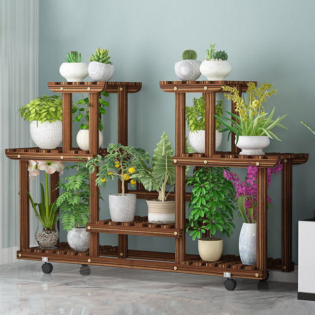 Arlmont & Co. Symmetric 4 Tier Rolling Rayon from Bamboo Plant Stand ...
