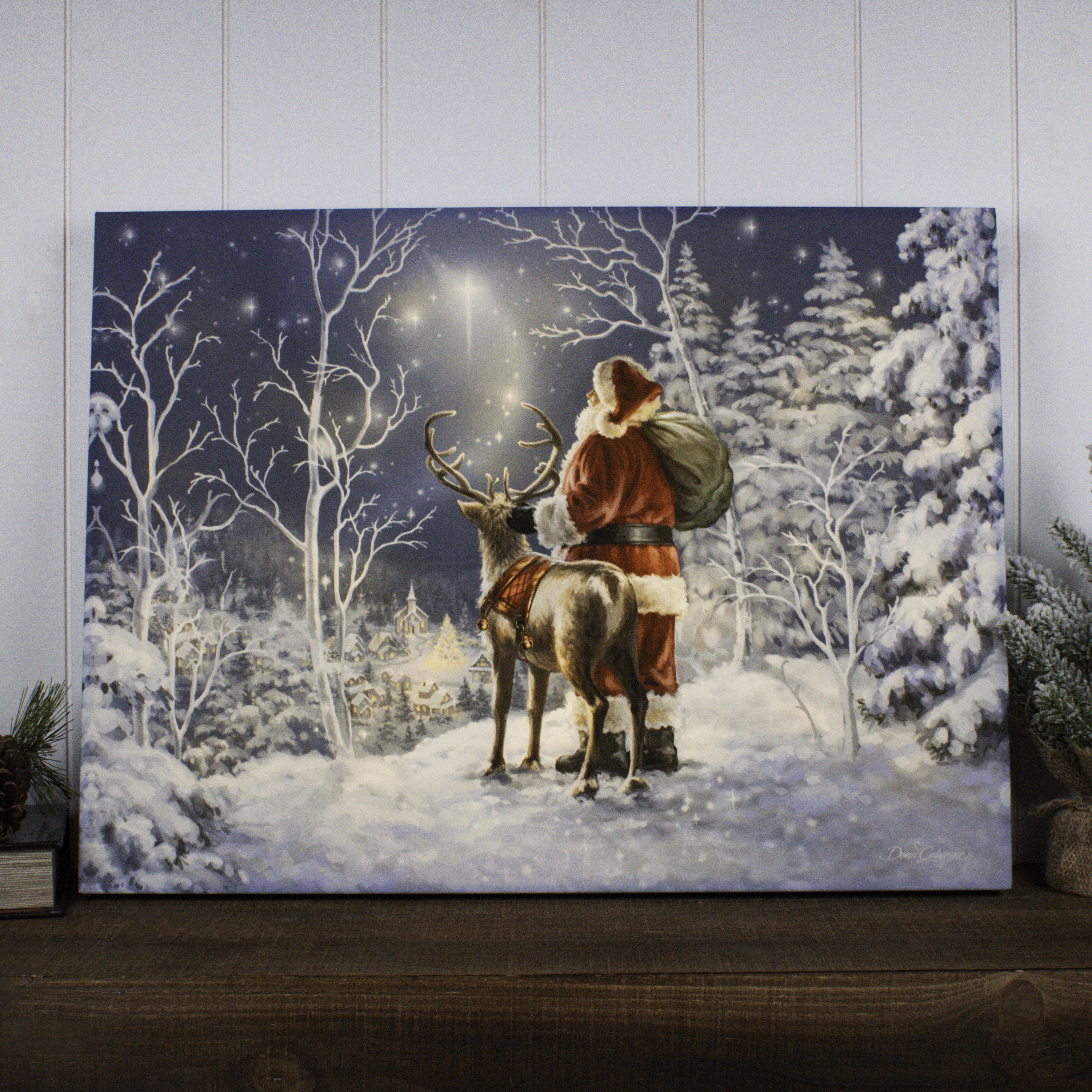 The Holiday Aisle® Starry Night Santa 18x24 Fully Illuminated ...