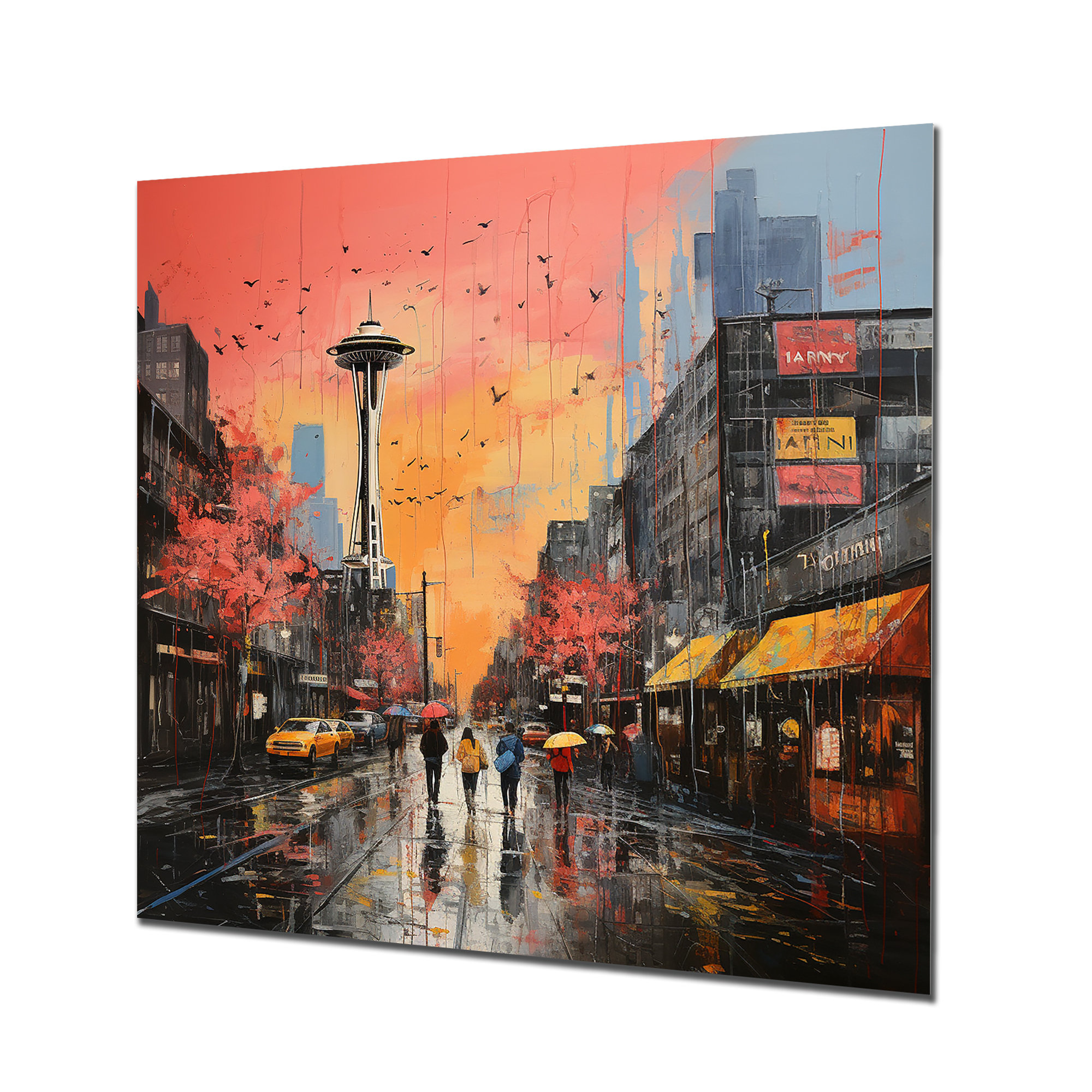 Lark Manor™ Pop Art Seattle Cityscape Views - Seattle Metal Wall Art ...