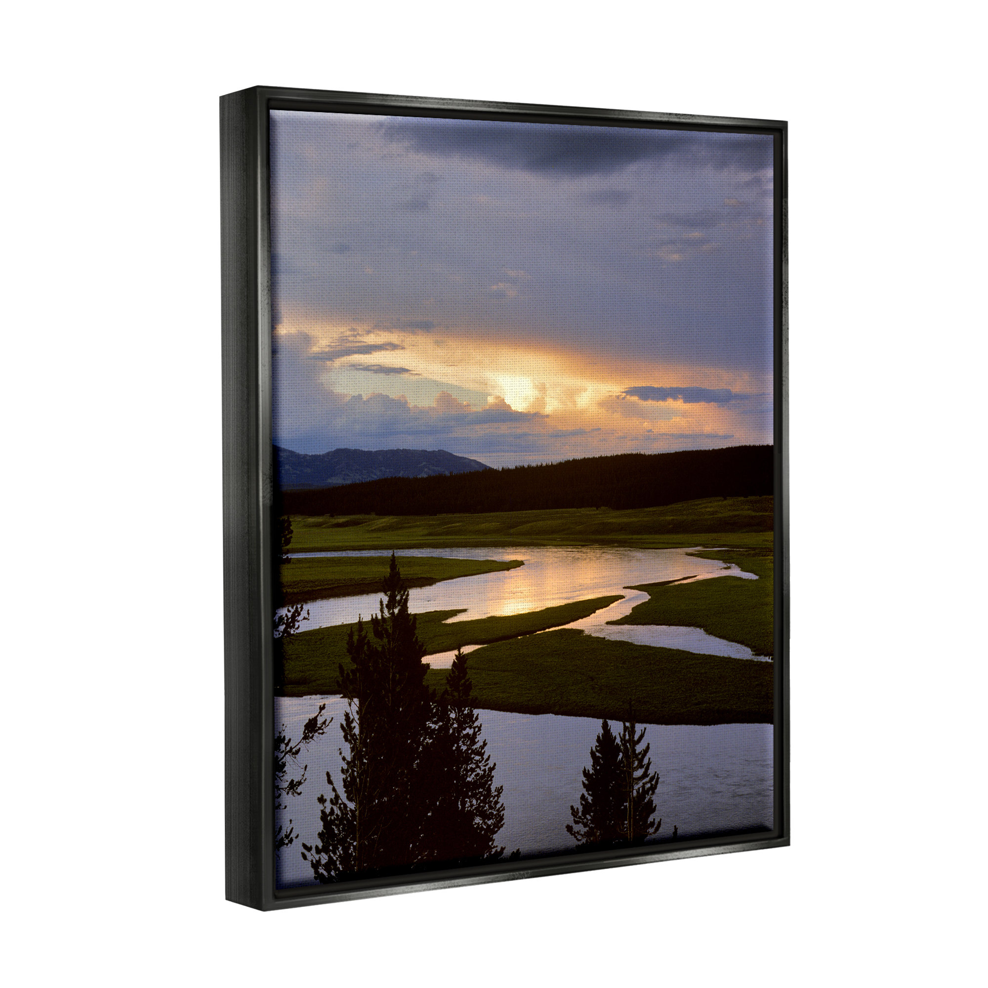 Red Barrel Studio® River Overhead Clouds Landscape Framed Floater ...