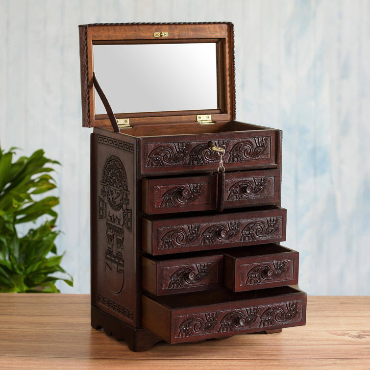 Bungalow Rose Wood Jewellery Box + Mirror - Wayfair Canada