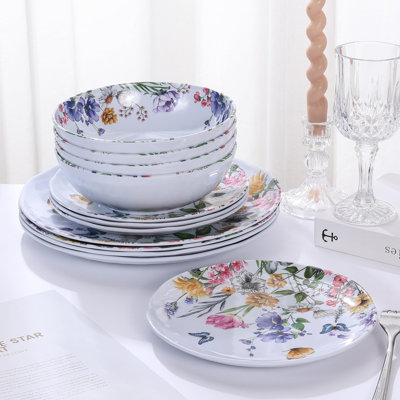 Certified International Garden Path 12-Piece Melamine Dinnerware Set ...
