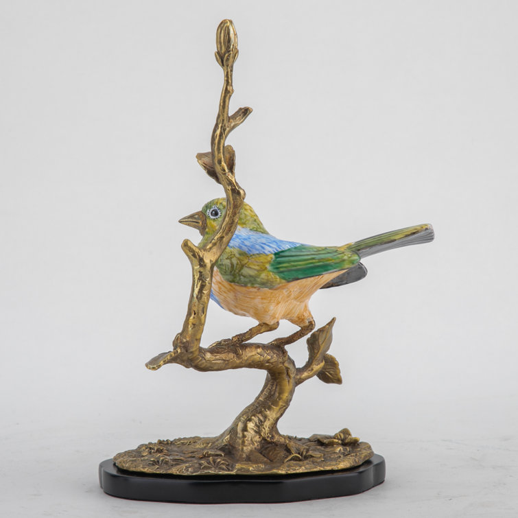 Danny's Fine Porcelain Porcelain Finch Bird Figurine With Bronze Ormolu ...
