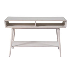 Benjara Camy Sofa Console Table, 2 Open Cubbies, 1 Lower Shelf, White ...