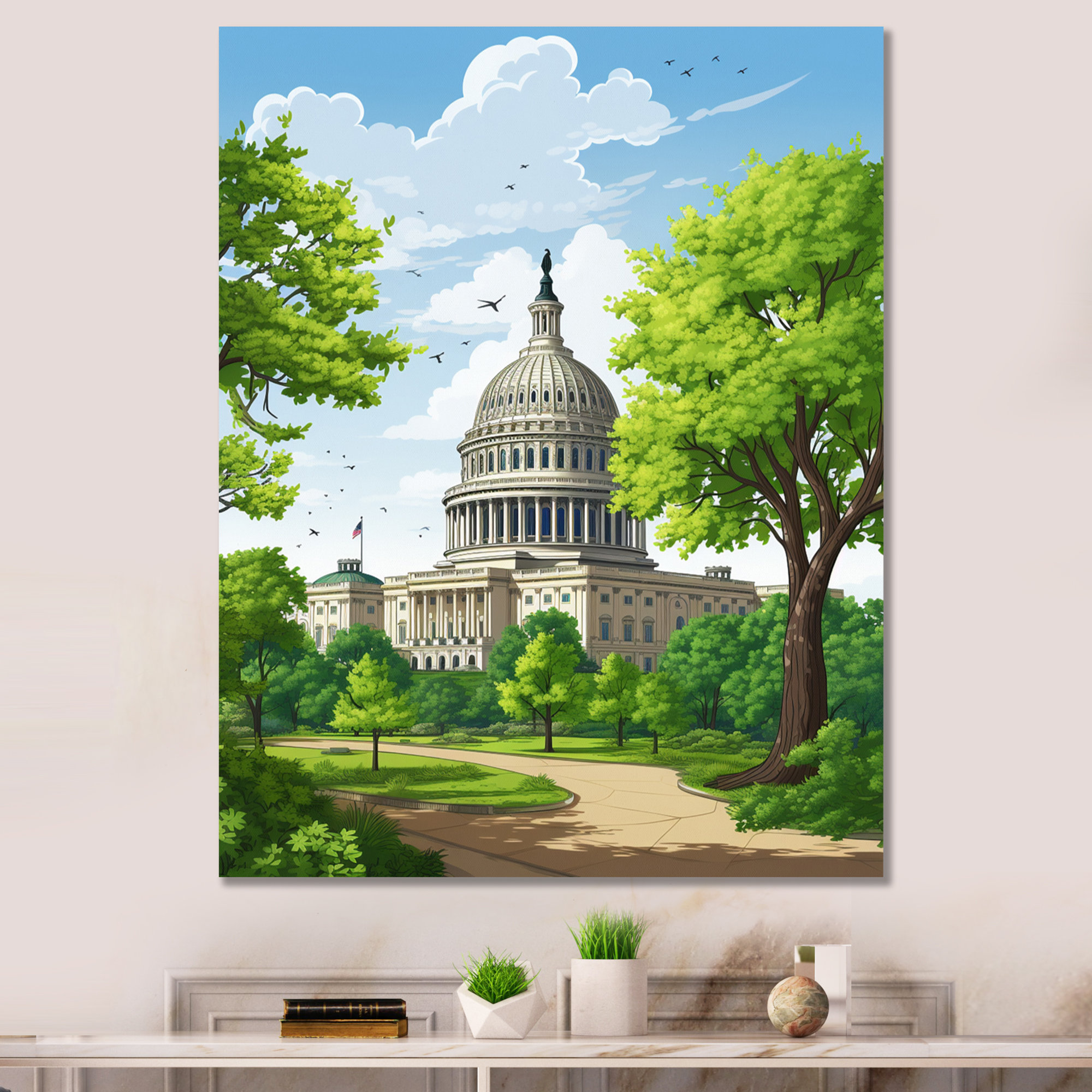 Winston Porter White House In Spring Washington On Canvas Print | Wayfair