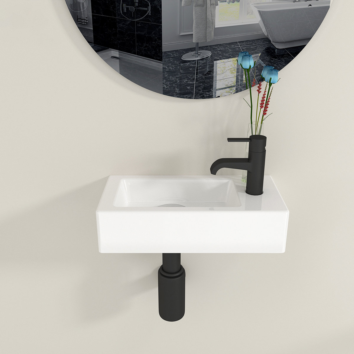 Belfry Bathroom Bathroom Wall Hung Sink Ceramic Small Cloakroom Wash ...
