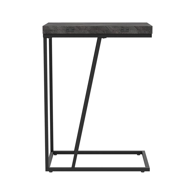 17 Stories Rustic Grey and Sandy Black Rectangular Accent Table for ...