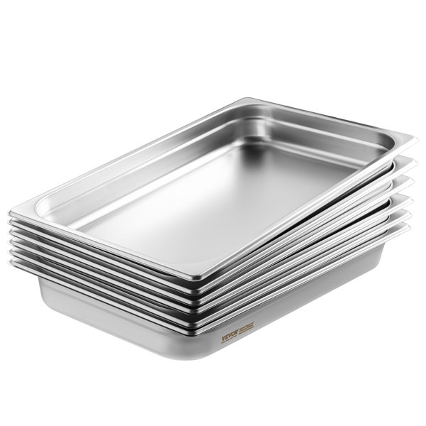 The Party Aisle™ VEVOR Full Size Anti-Jam Steam Pan 2.5-Inch Deep Table ...