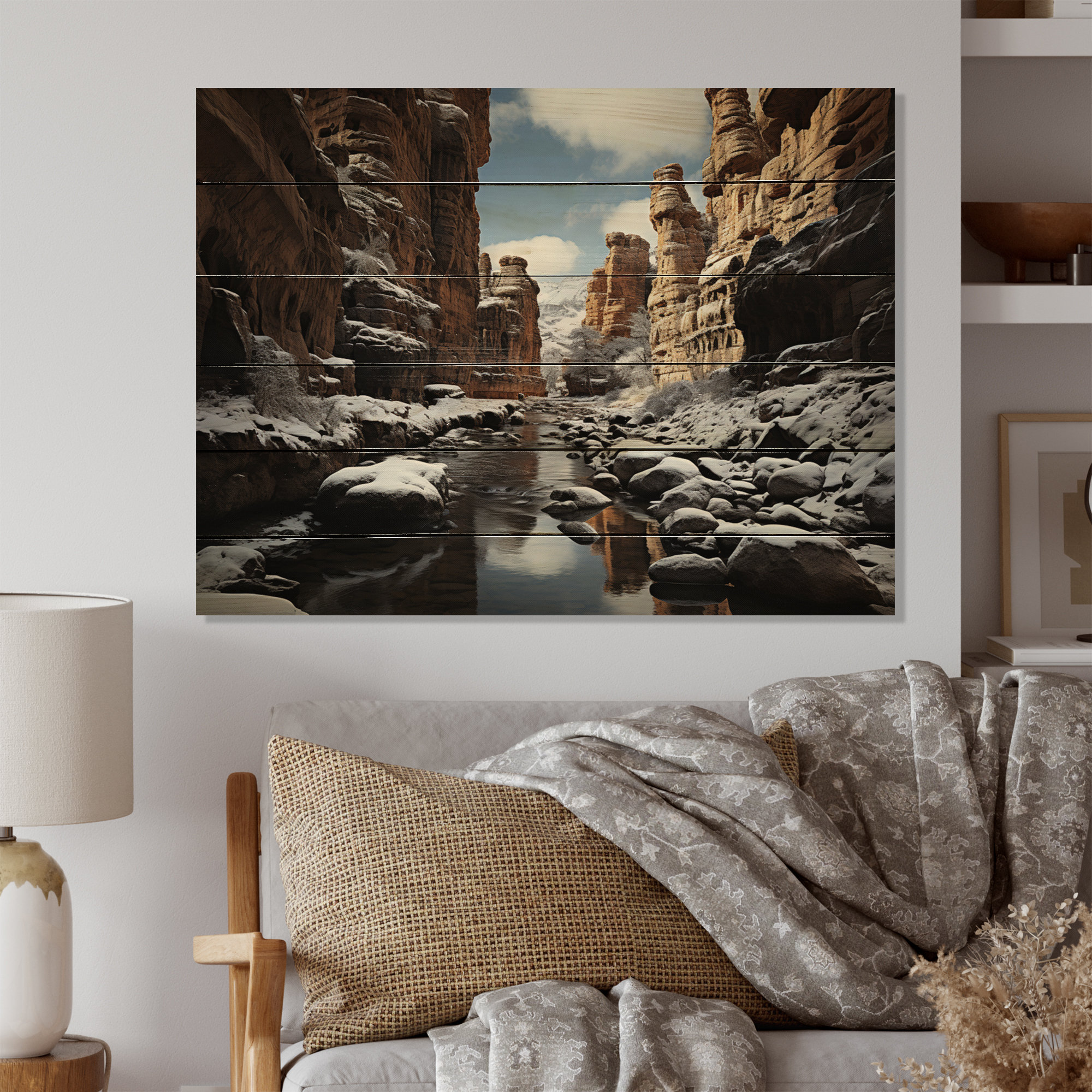 Latitude Run® Sophoklis Canyon Winter Legacy - Unframed Print on Wood ...