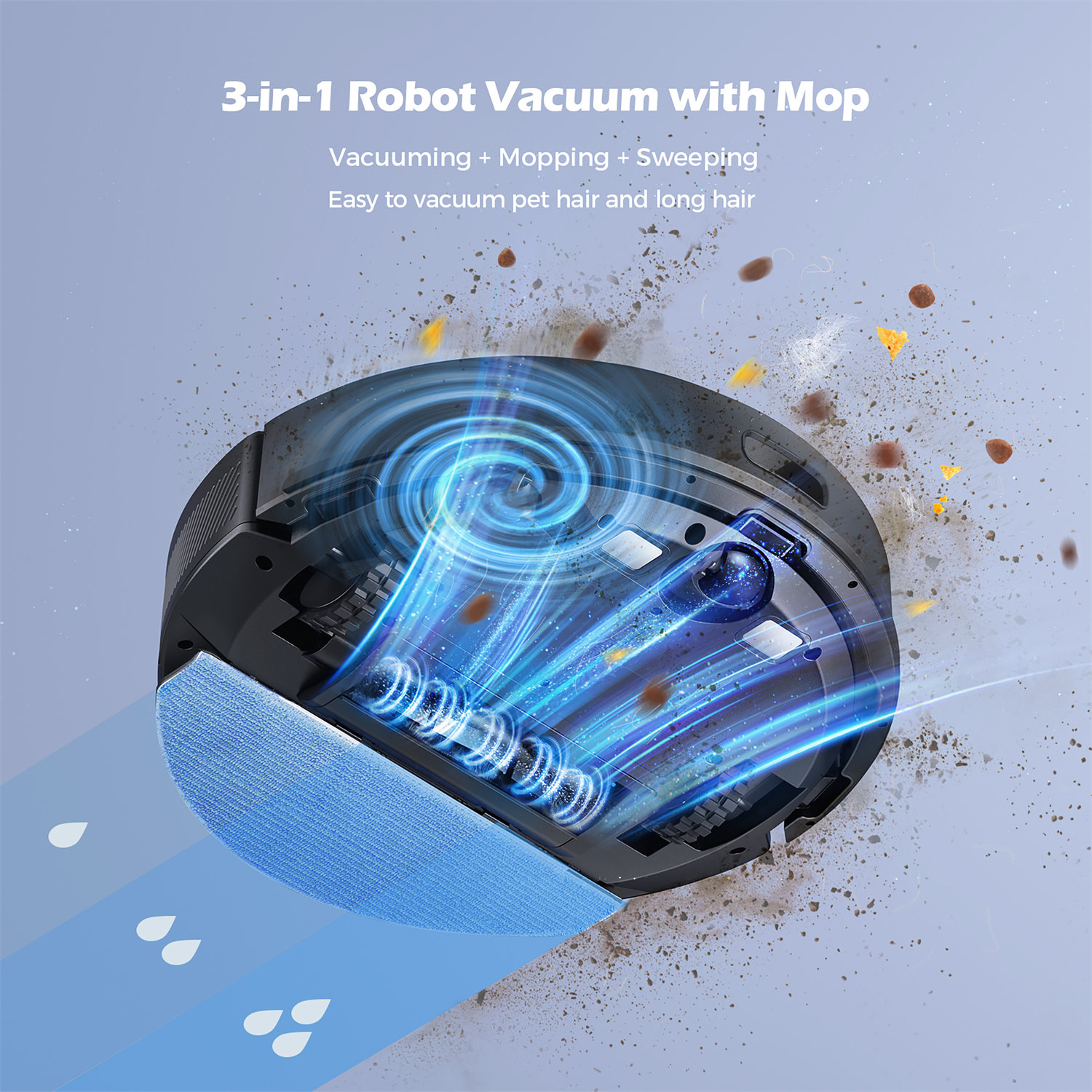 Lubluelu 4500Pa Robotic Vacuum & Mop Cleaner Combo 3-in-1 Lidar ...