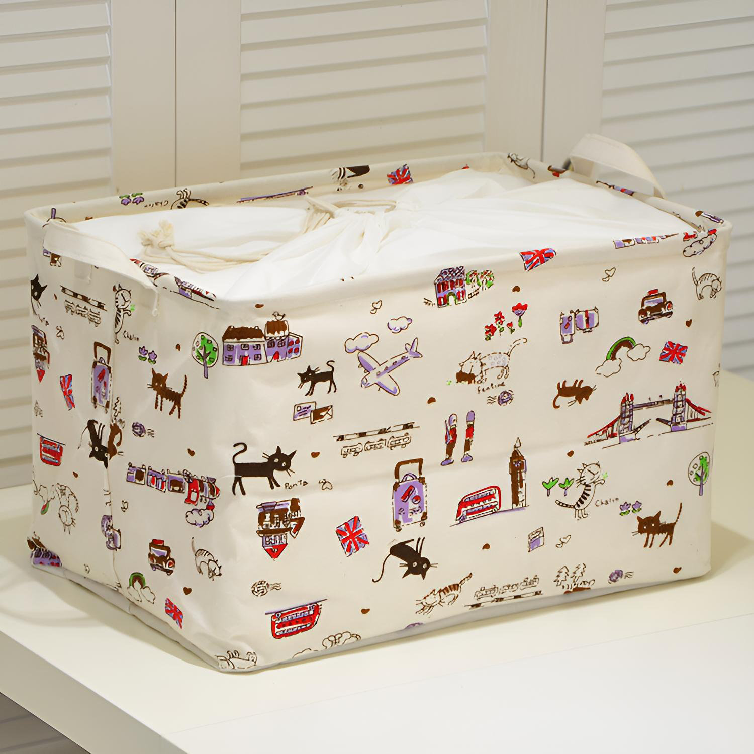Lark Manor™ Nordic Style Drawstring Cotton Linen Storage Box ...