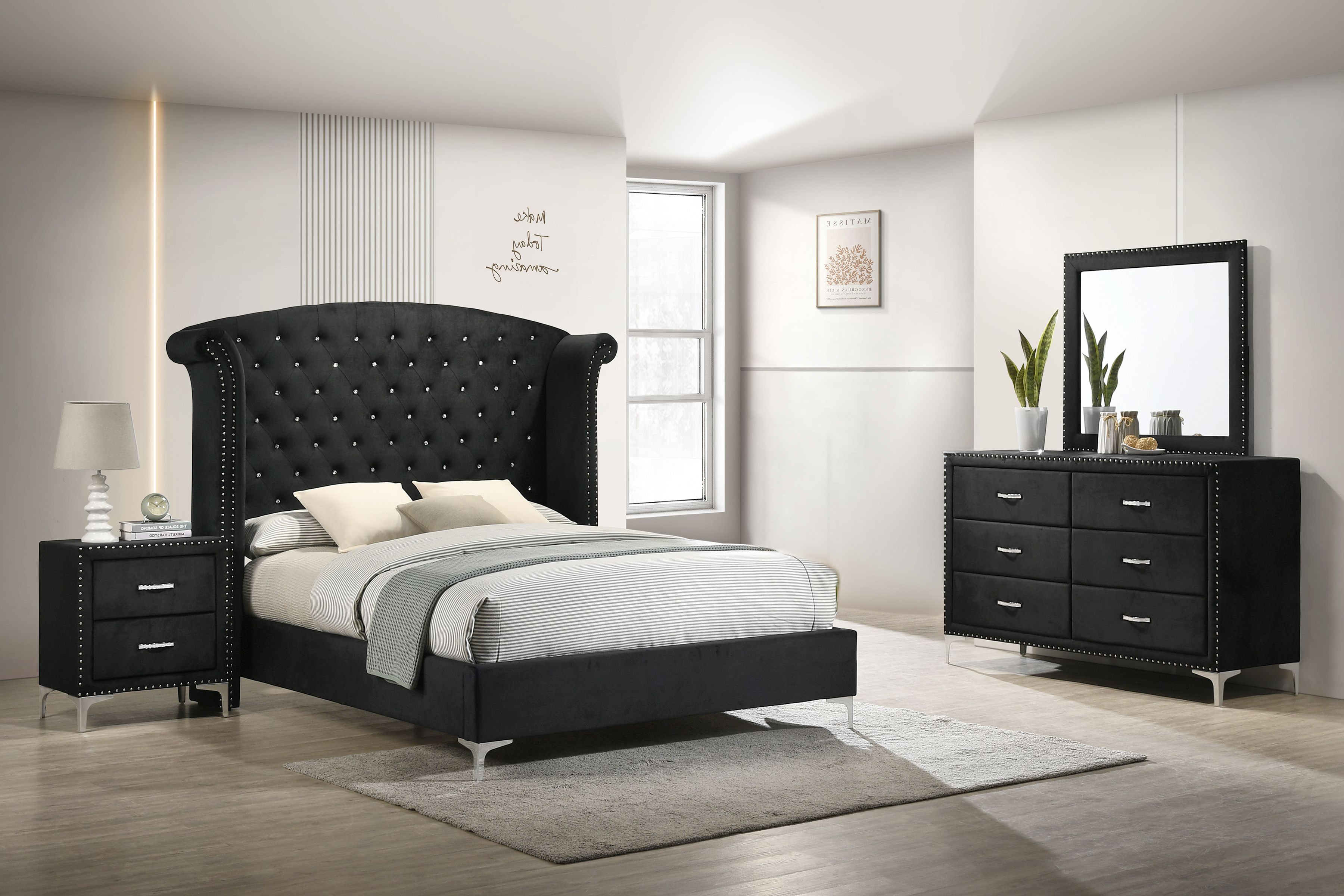 House of Hampton® Eiryn Upholstered Standard 5 Piece Bedroom Set | Wayfair