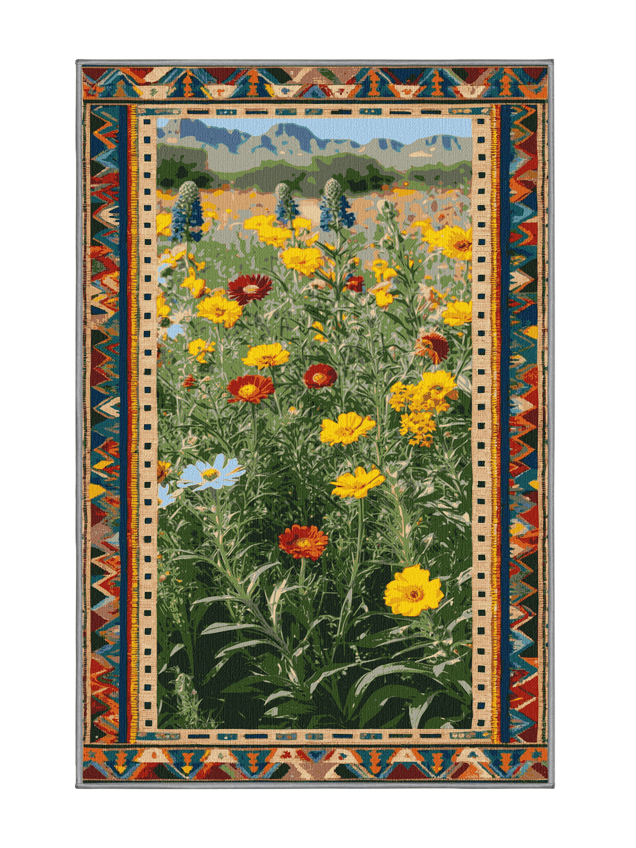 Foundry Select Washable Desert Wildflower Southwestern Area Rug | Wayfair