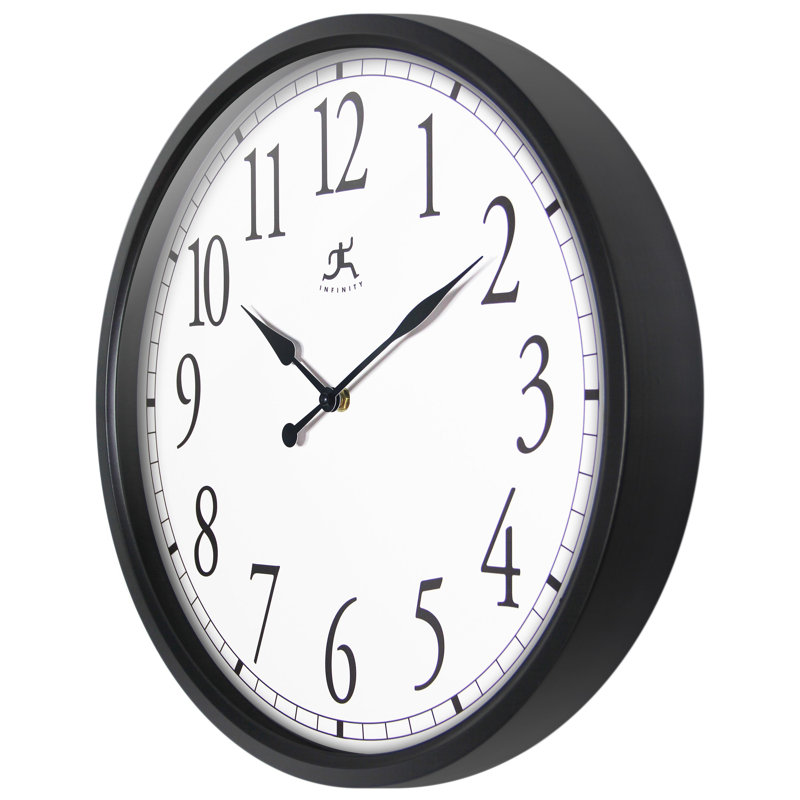 Infinity Instruments Bromidic Round Metal Wall Clock 16 Inches - Black ...