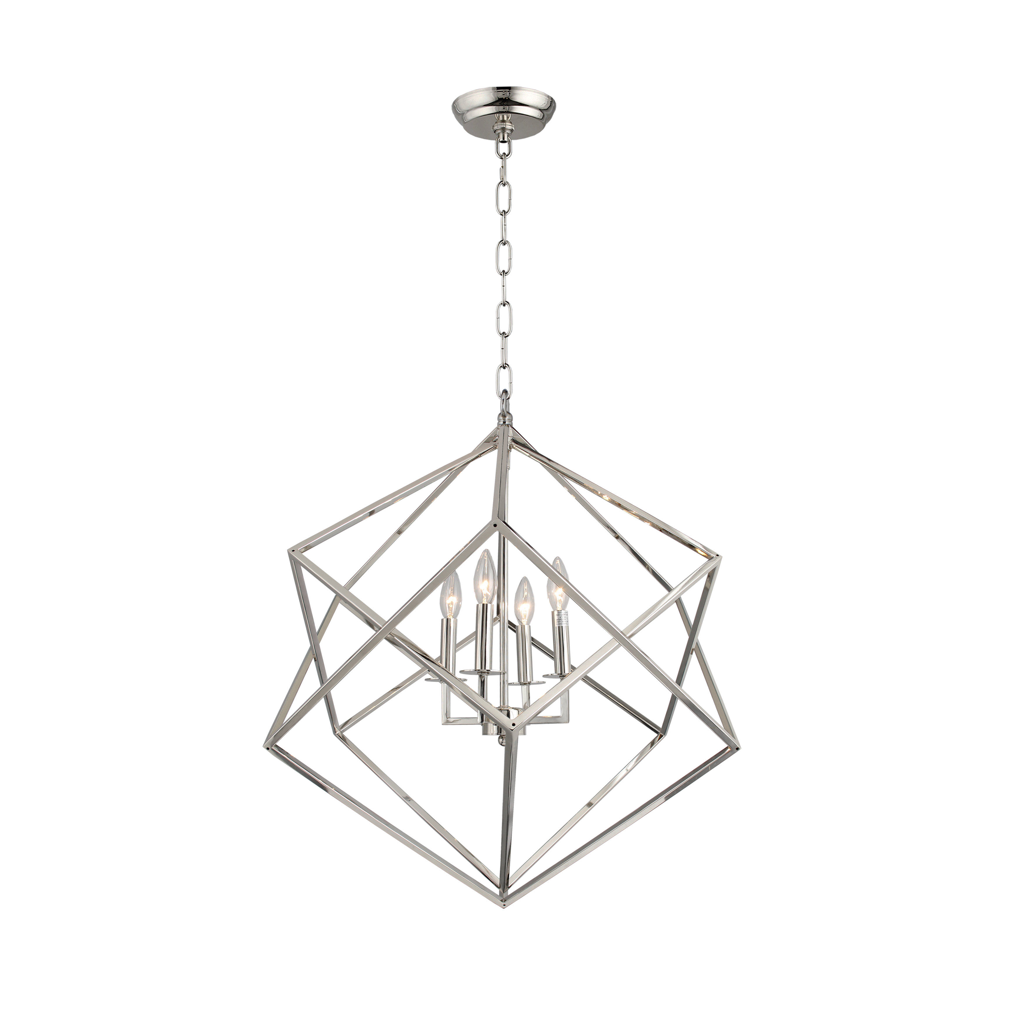 Latitude Run® Jennice 26.4-Inch Chrome Geometric Chandelier & Reviews ...