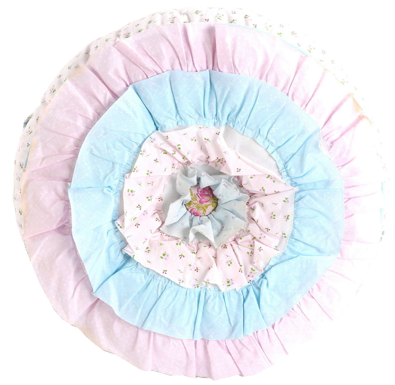 Cozy Line Home Fashion Ruffle Flower Round Decorative Cotton Throw ...