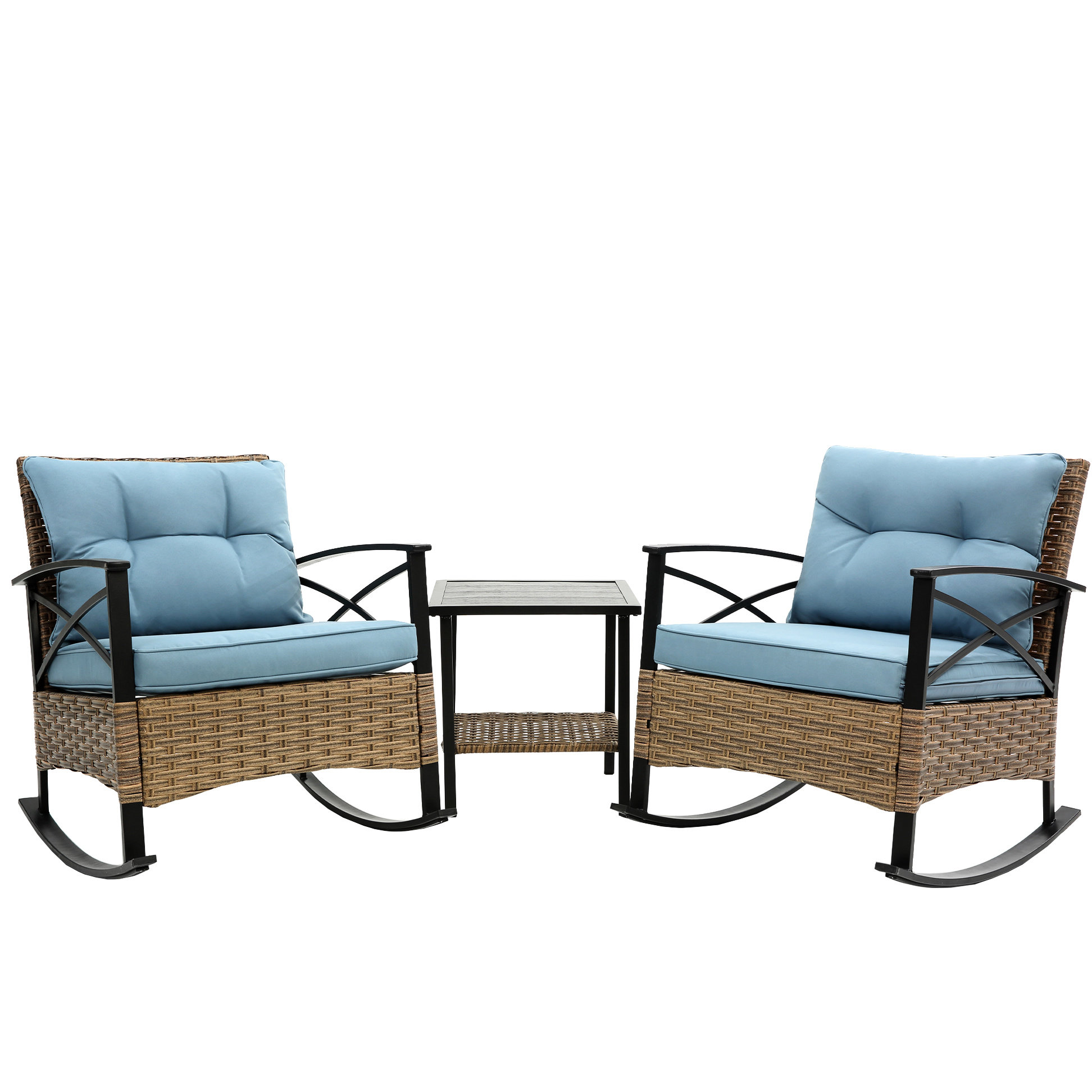 Banior Blue Outdoor Rocking Chairs And Table - Construction, Easy ...