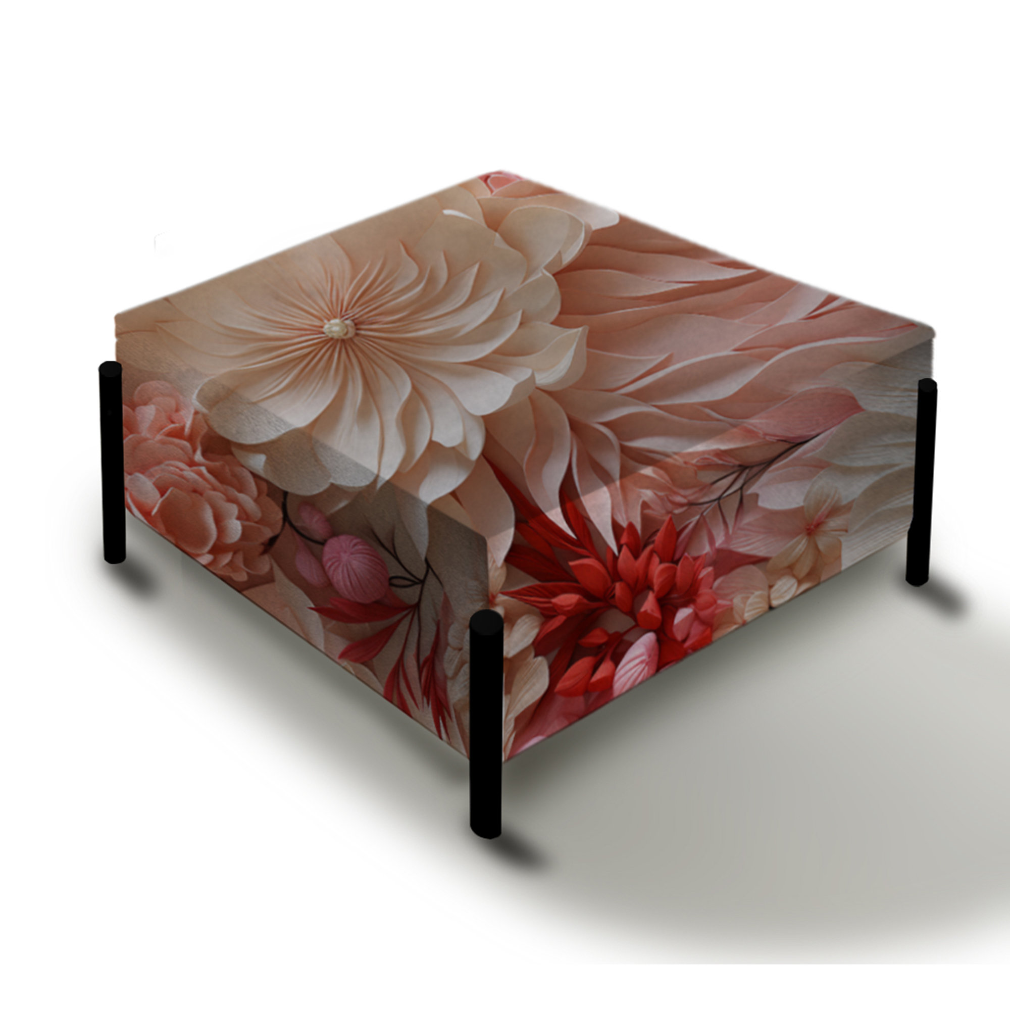 Design Art Elegant Floral Charm Cottage Collage - Floral Large Square ...