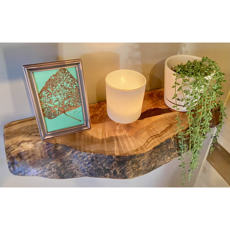 Foundry Select Red Epoxy Small Live Edge Ambrosia Maple Wood Floating ...