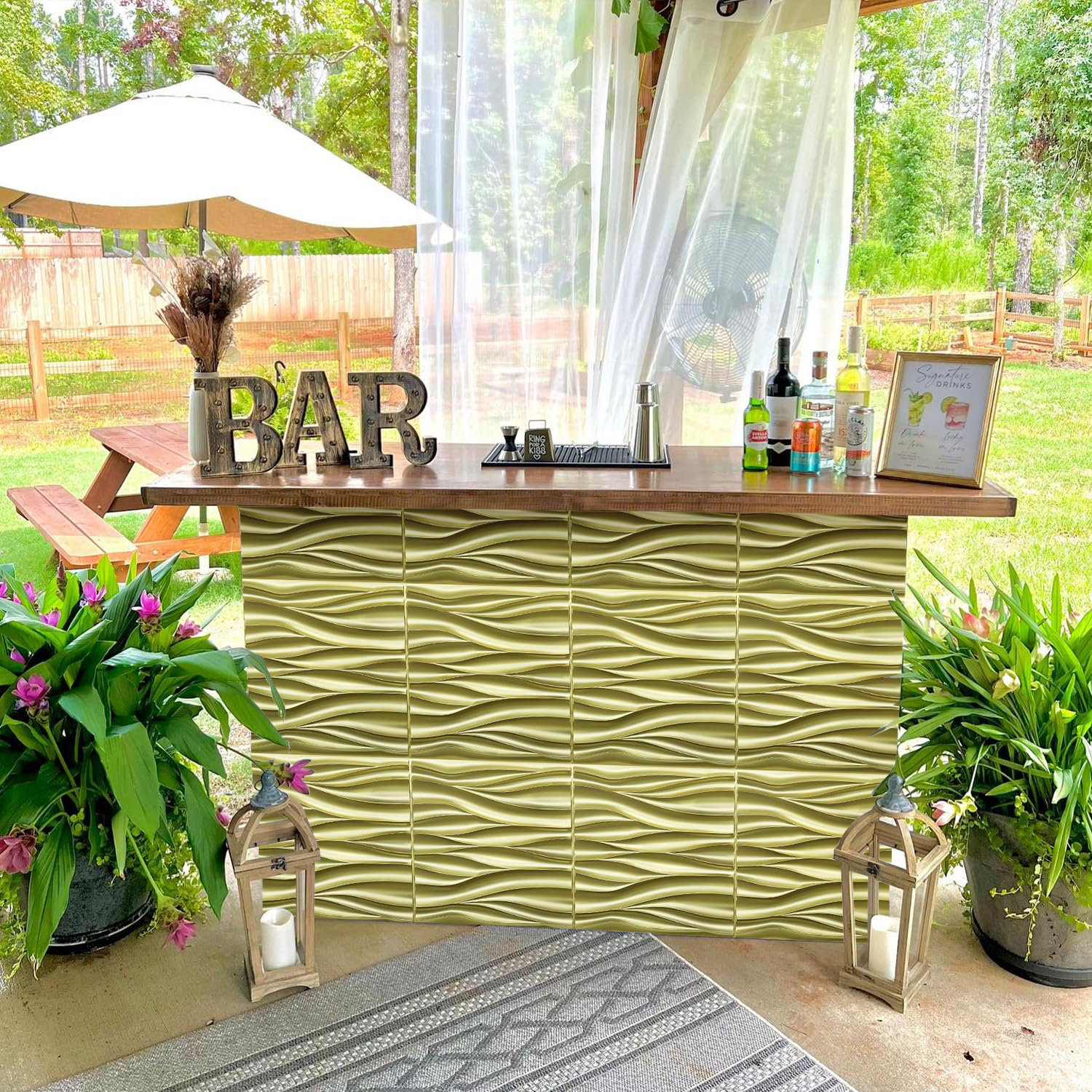 Zeki Shoggy Wave Wall Panels For Interior Wall Decor, White Marble ...